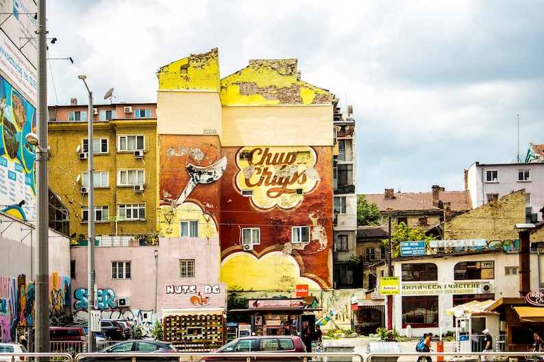 Old Chupa Chups Lollipop Ad on Side of Building Sofia | Etsy