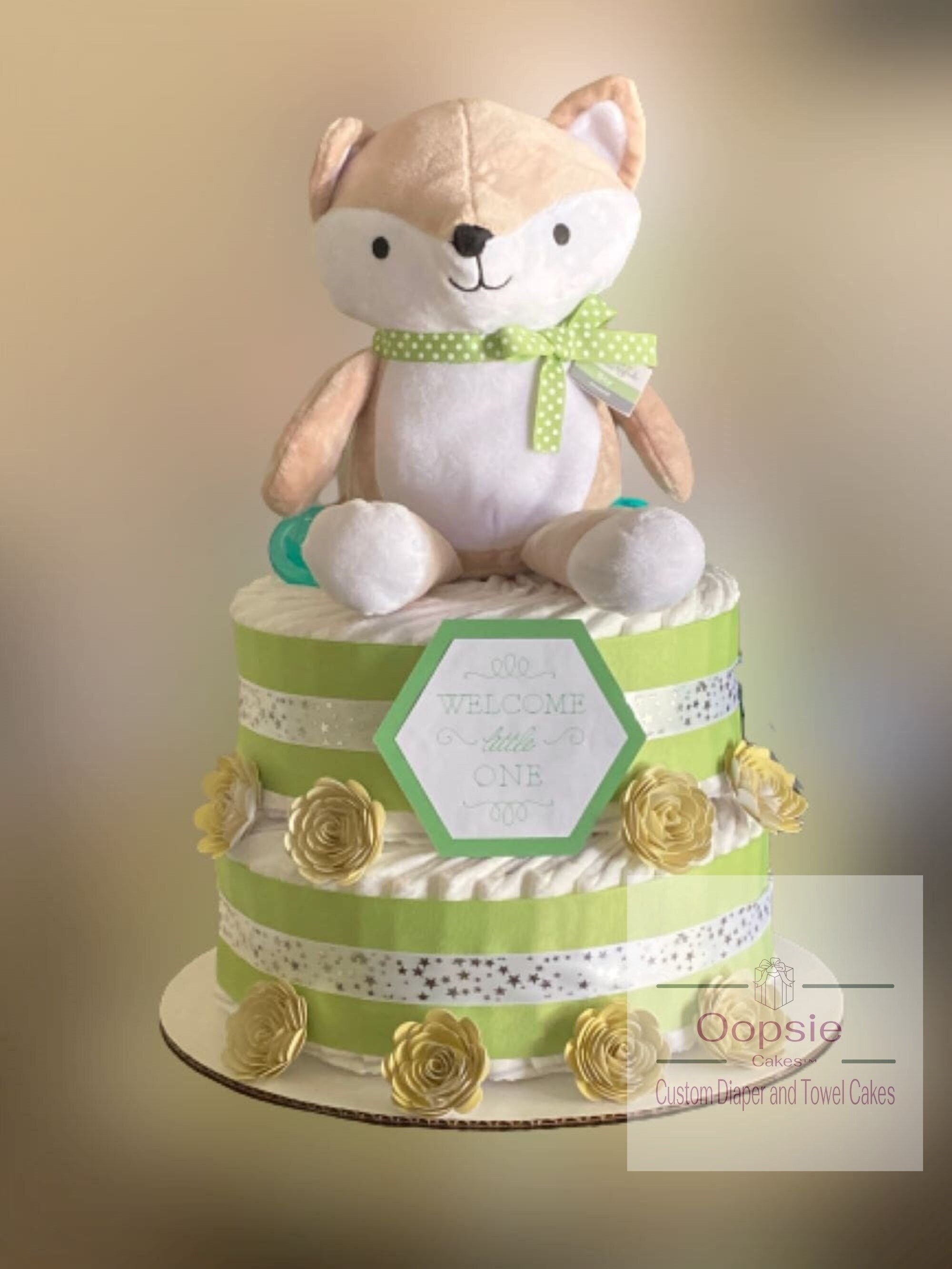 Gender Neutral Fox Diaper Cake - Etsy