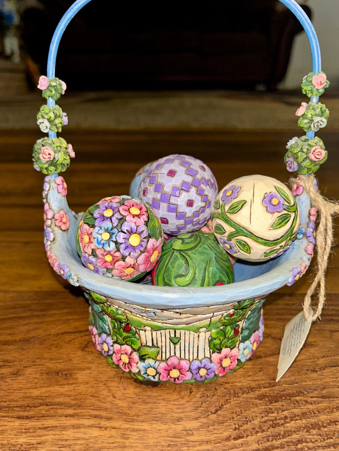 Jim Shore (blossom of Spring) Multi-colors ~ Easter Basket W/ 7 ...