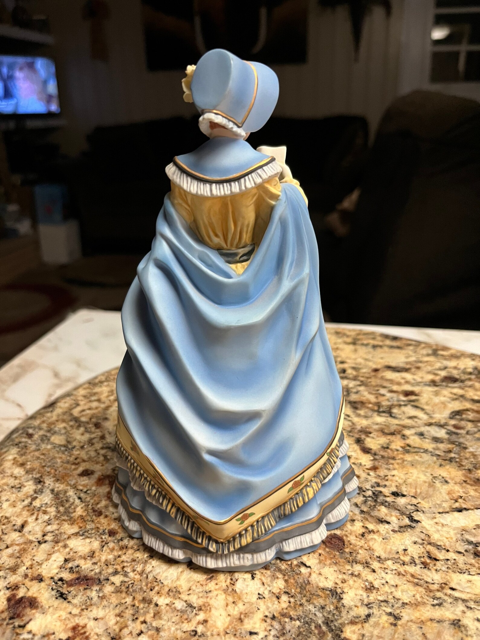 The Noble Collection Bella • Bisque Porcelain • Lady • Figurine • Blue ...