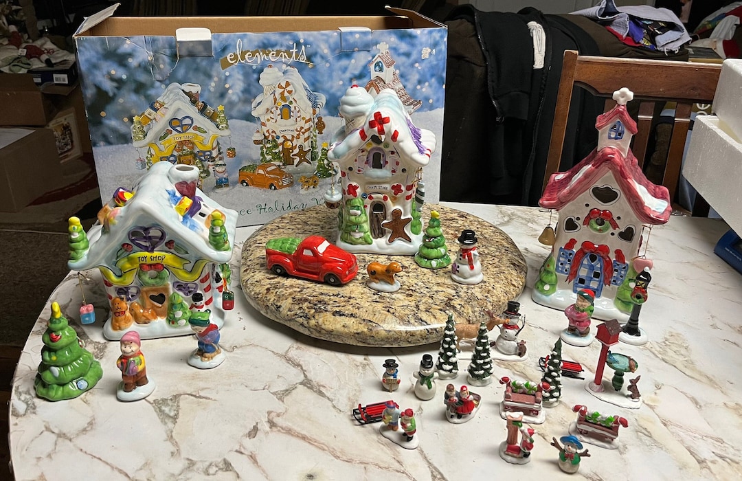 Elements 12 Piece Holiday Village Set (extra 15 Pieces) - Etsy