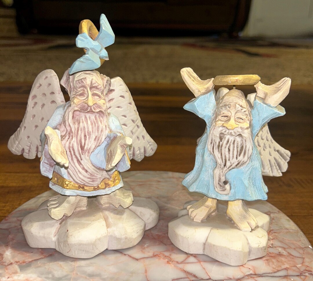 David Frykman • Vintage-1994 • 2 Figurines (the Oldest Angel) • Beige ...