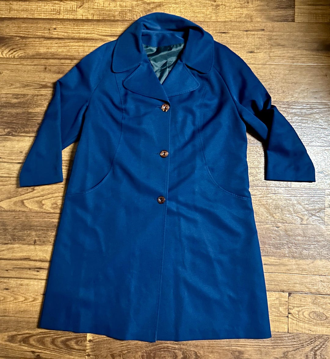 Vintage • Navy Blue • USA (union Made) • Size Large • Trench Coat - Etsy