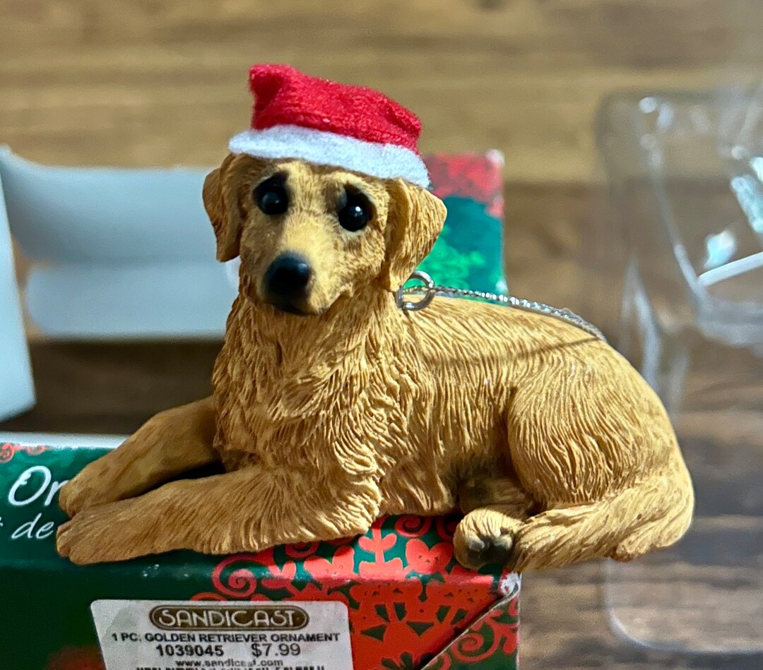 Sandicast • Golden Retriever Dog • Brown • Christmas • Ornament • New W ...