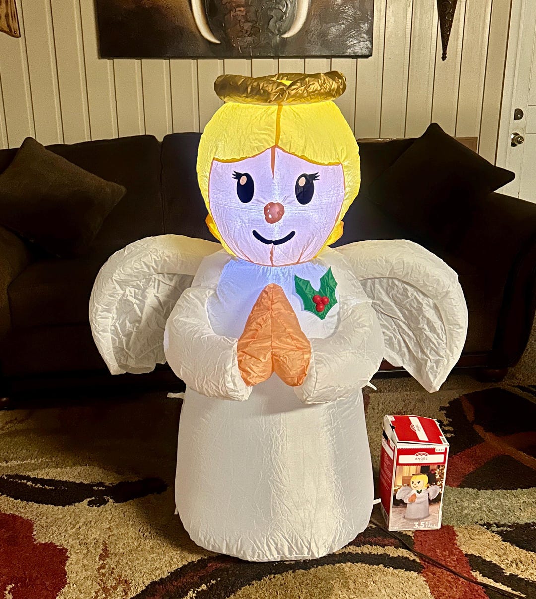 Holiday Time (gemmy) • Airblown Inflatable • 3.5 Ft Holly Angel •yard ...