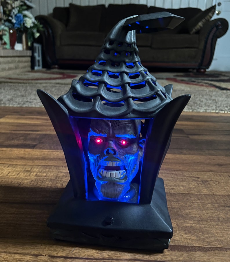 Gemmy • Halloween • Animated • Lighted • Laughing & Talking Head Skull ...