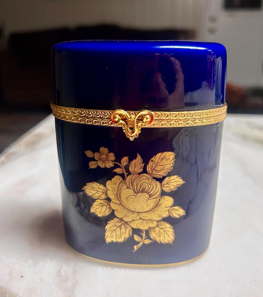 Le Bernardaud Limoges ~ Vintage ~ France ~ Blue W/ 24 Gold Accents ...