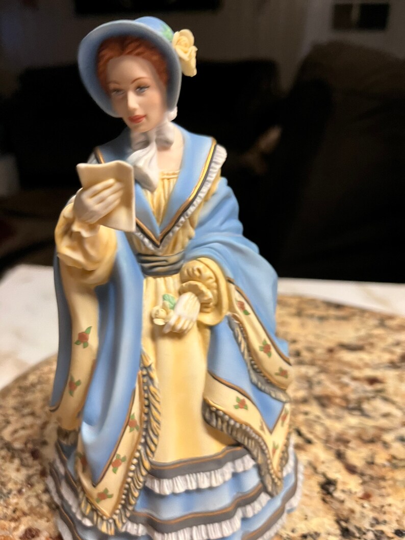 The Noble Collection Bella • Bisque Porcelain • Lady • Figurine • Blue ...