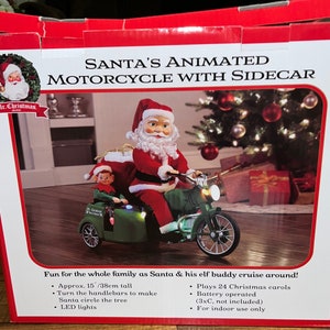 Mr. Christmas Santas Animated Motorcycle W/ Sidecar & Elf new W/box - Etsy