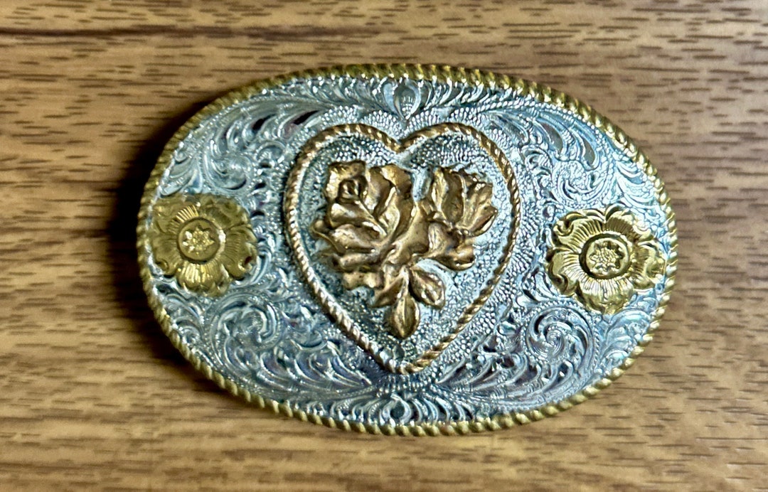 Crumrine El Arturo • Vintage • Western • Heart/floral • Silver Plate ...