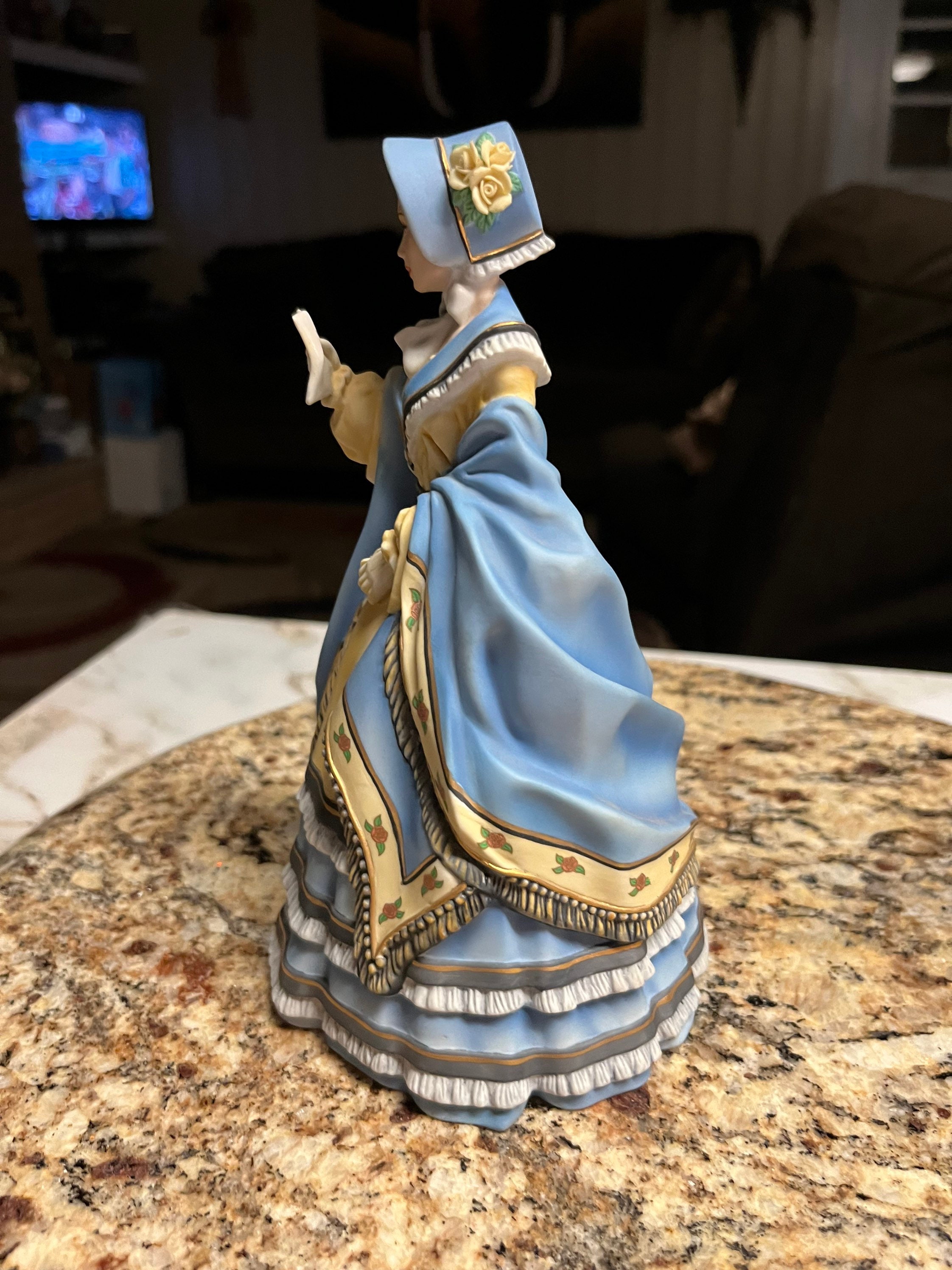 The Noble Collection Bella • Bisque Porcelain • Lady • Figurine • Blue ...