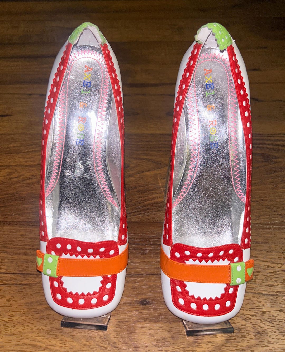 Axel & Rose • White Rainbow Clown Loafers • Polka Dots • Size 8 1/2 - Etsy