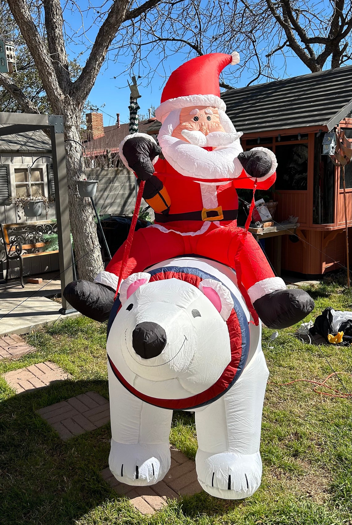Home Accents • Christmas • Holiday • 8 Ft. • Inflatable • Santa Riding ...