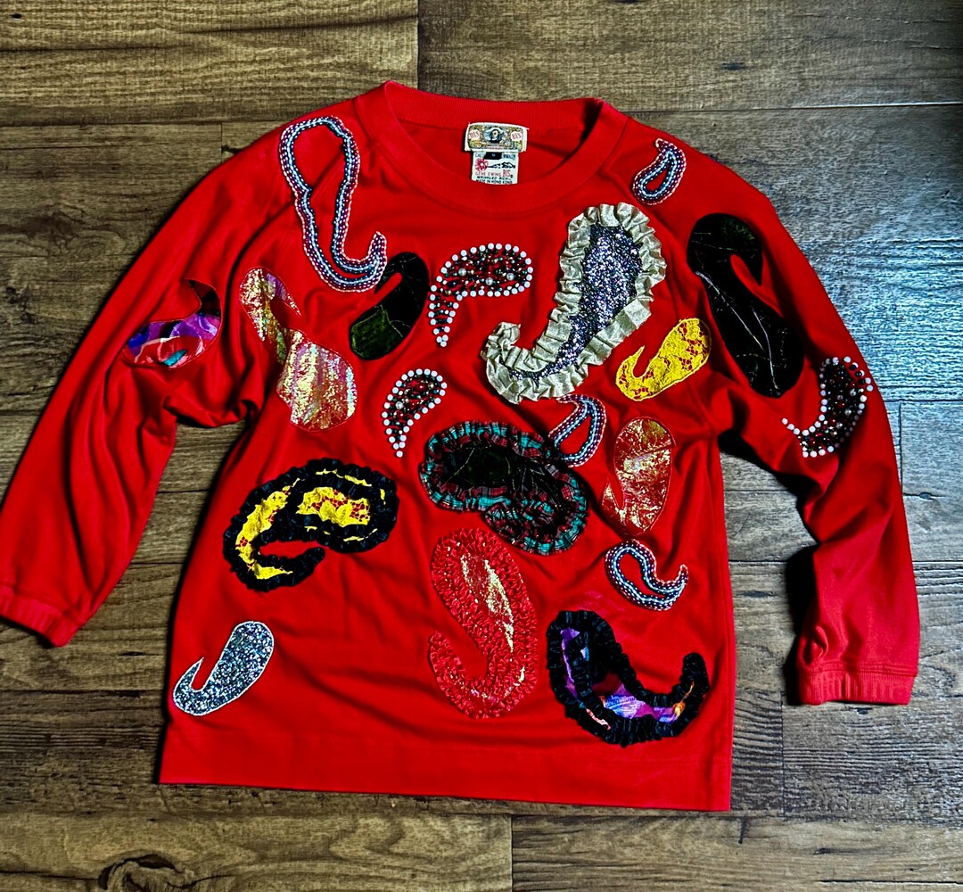 Gene Ewing Bis California ~ Vintage ~ Women’s Small ~ Red W/multi ...