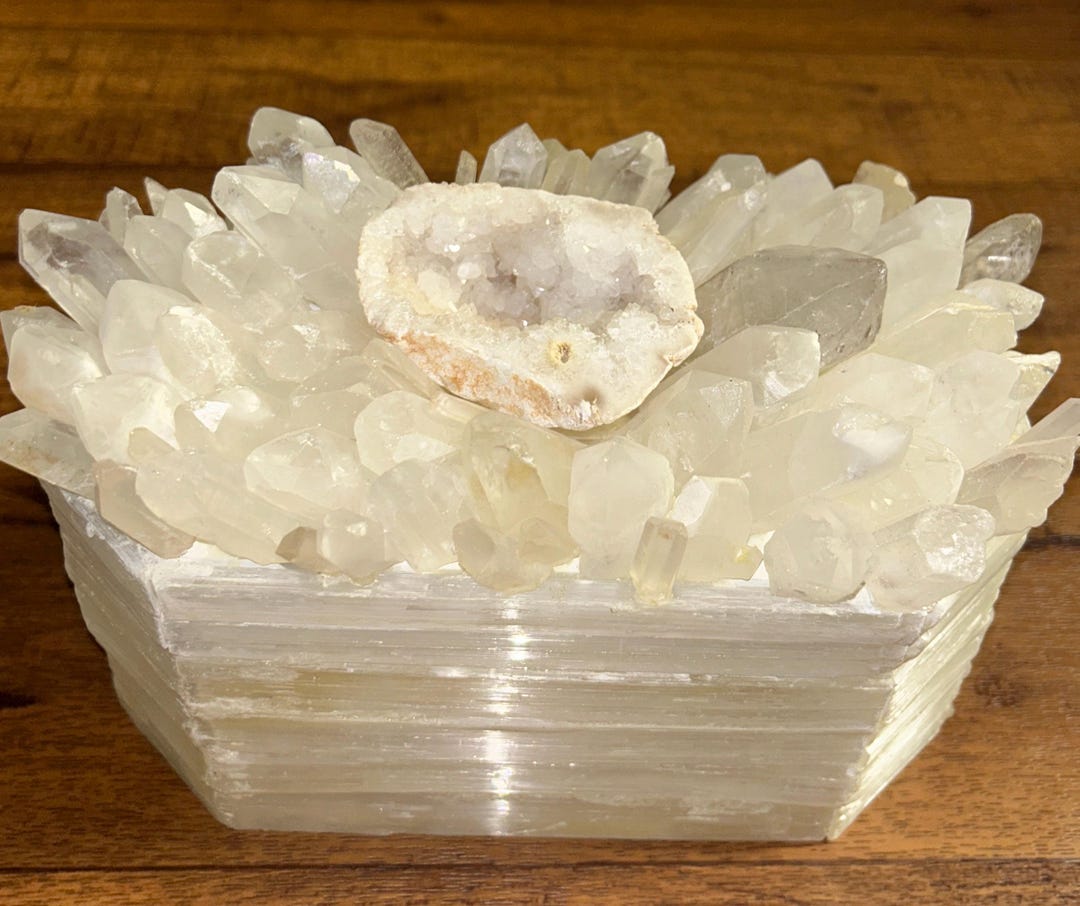 John Richard ~ Lavish Translucent/ White Quartz Crystals & Selenite ...