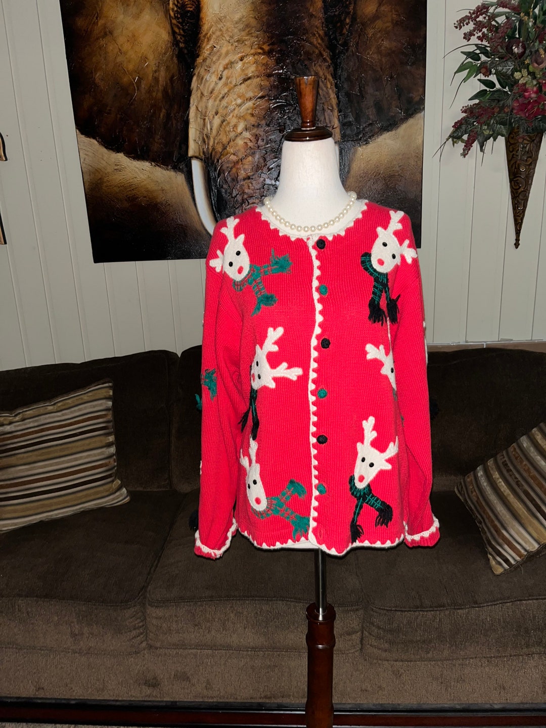 Marisa Christina christmas Collection Size Large Cardigan Sweater - Etsy