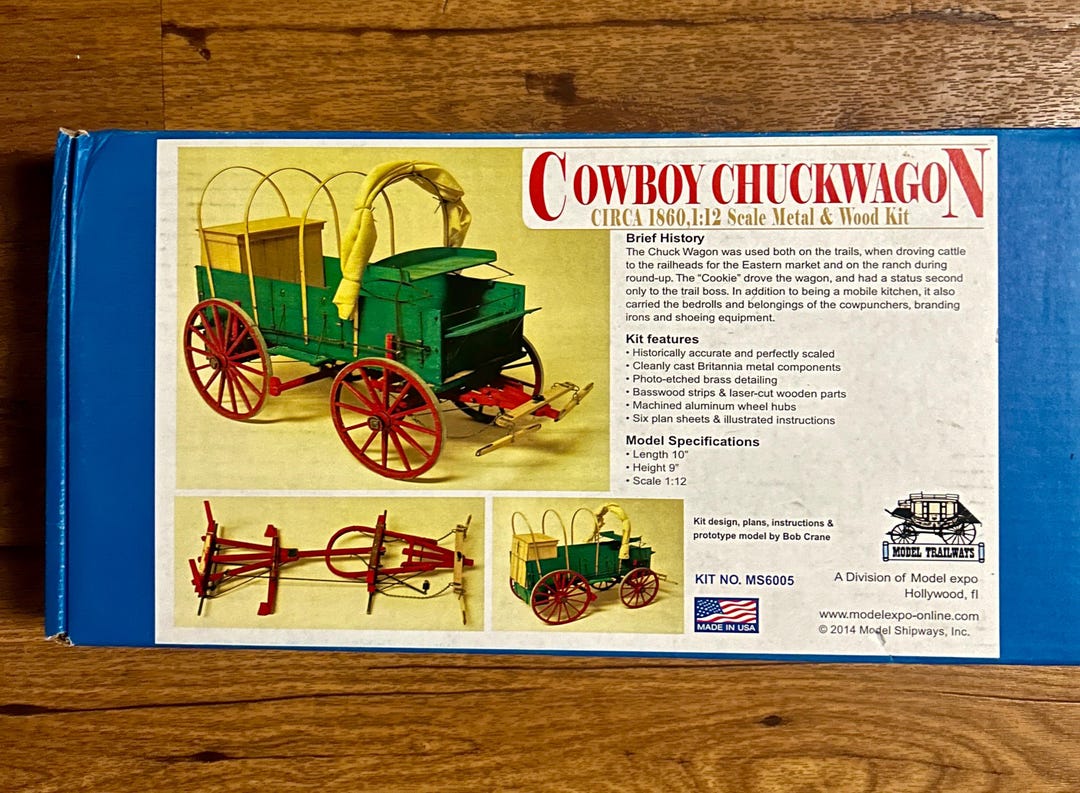 10" Model Wagon Kit 1860 • 1:12 Scale • Cowboy Chuckwagon Metal & Balsa ...