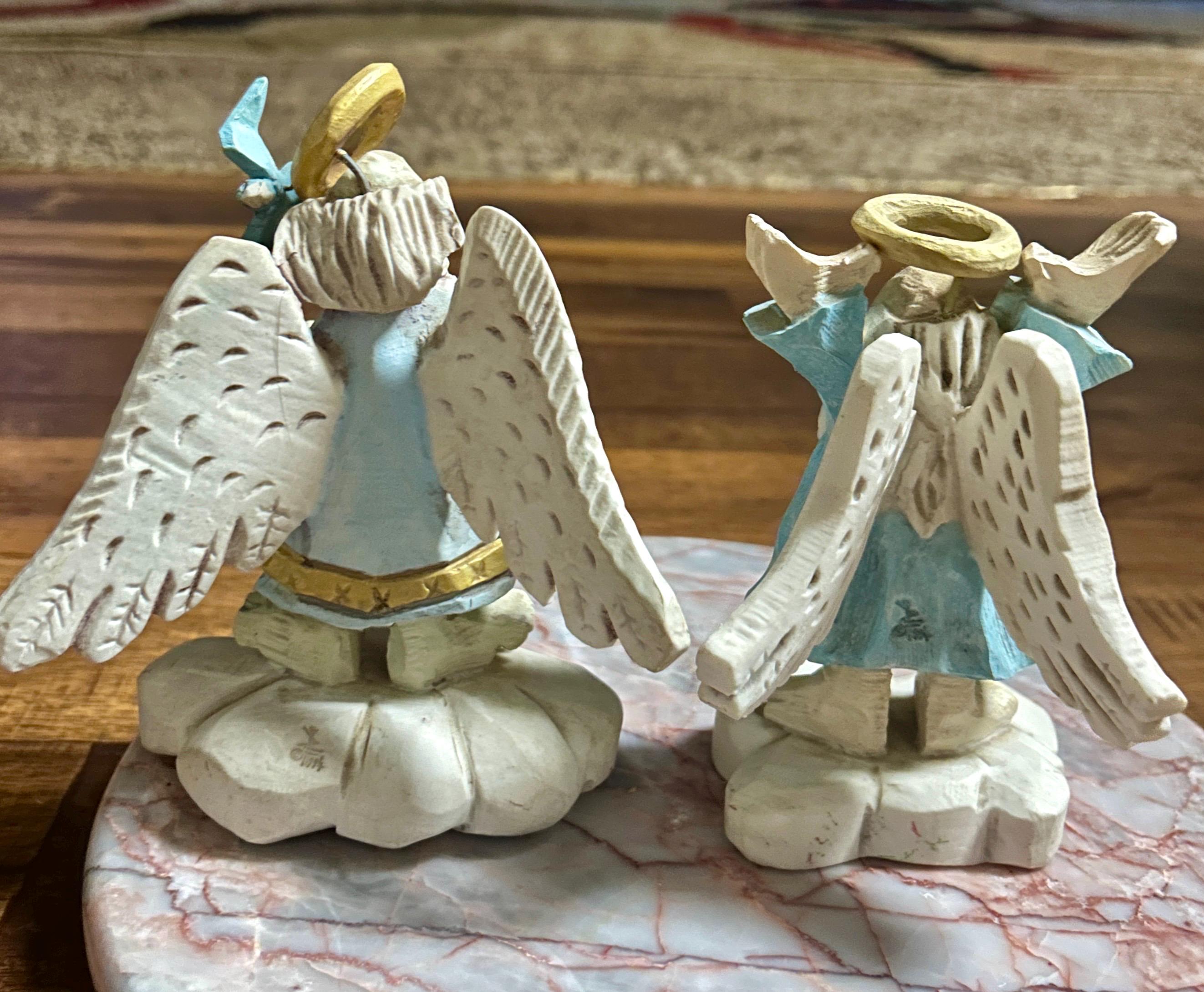 David Frykman • Vintage-1994 • 2 Figurines (the Oldest Angel) • Beige ...