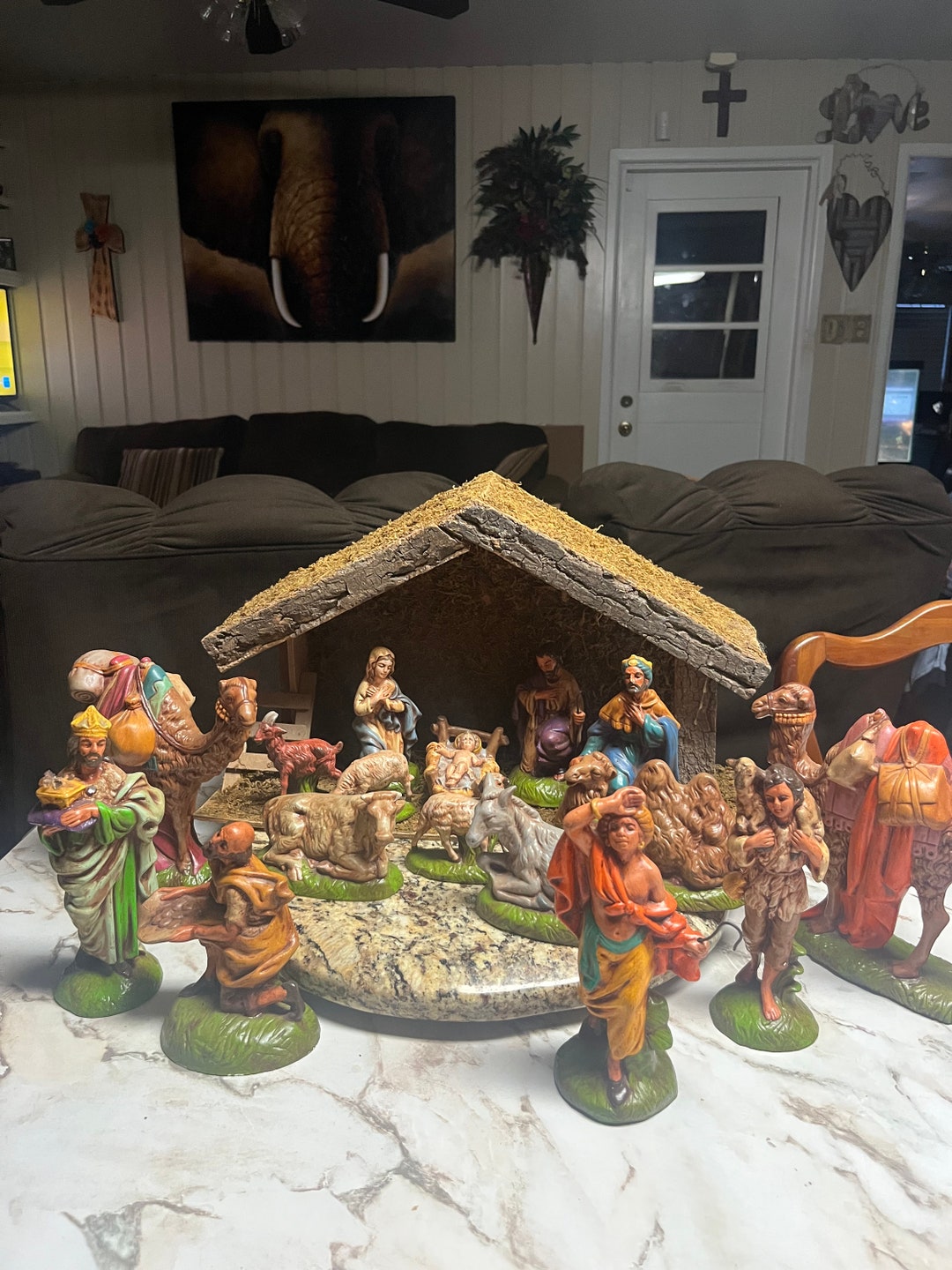 Vintageatlantic Mold Colorful Nativity Set 17 Pieces - Etsy
