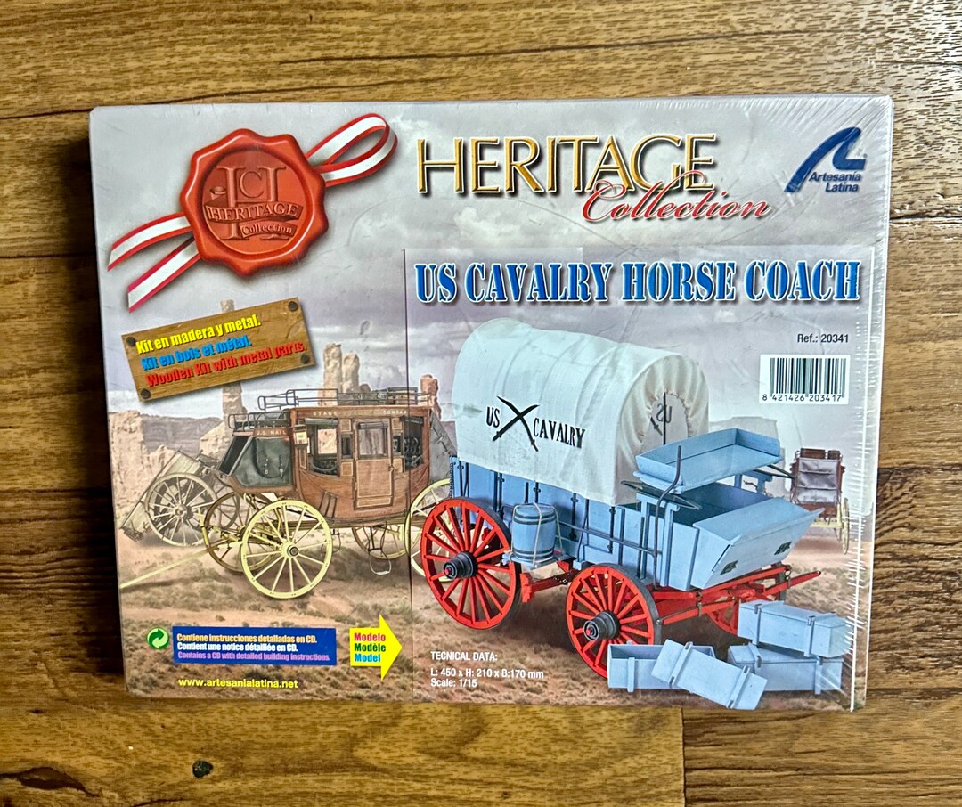 Horse Wooden Model Kit • US 7th Calvary Horse Coach • New & Sealed. - Etsy