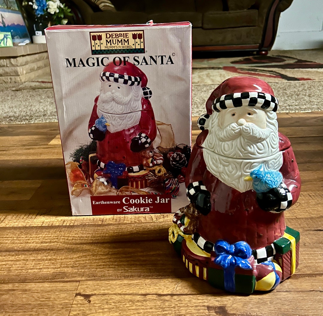 Debbie Mumm • Sakura • Santa Claus •vintage • 1996 • Cookie Jar • New W ...