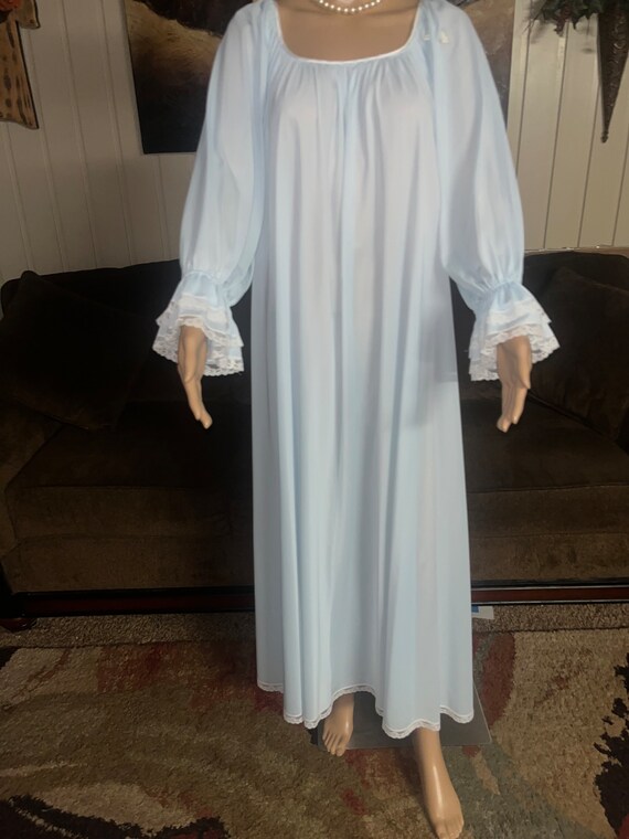 Vintage~Lucie Ann By Claire Sandra Blue Boho Nightgow… - Gem