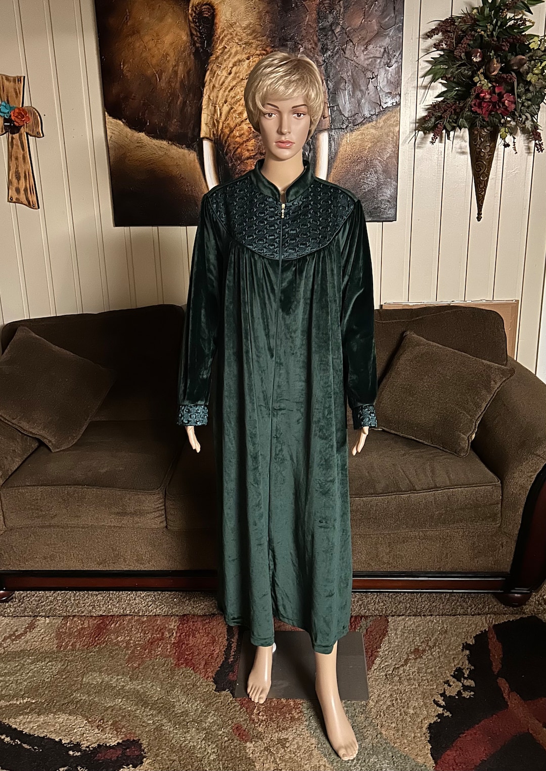 Crowntuft • X-large • Vintage • Green • Velvet • Robe • New W/ Tags - Etsy