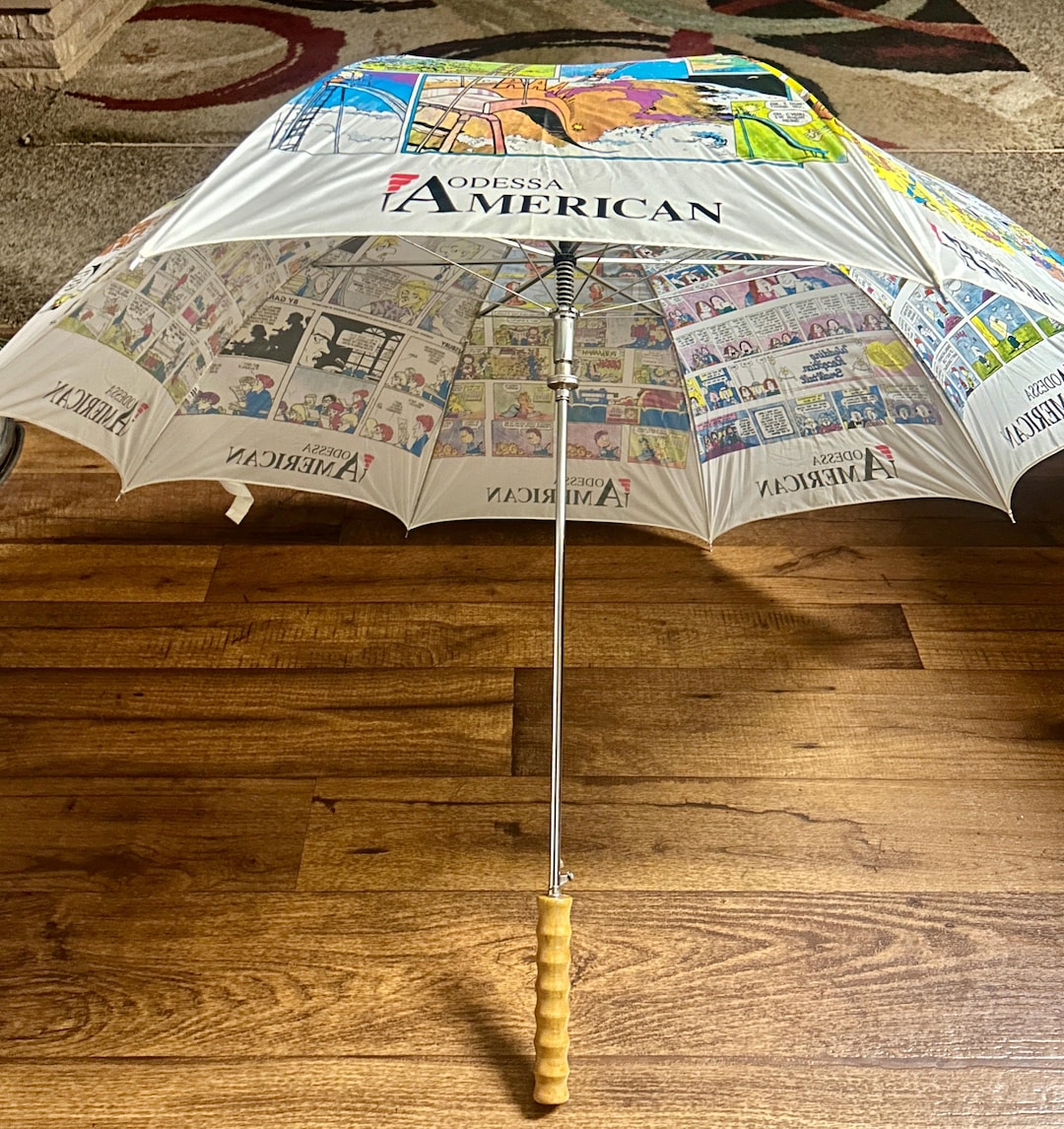 Odessa American Vintage Comic Strip Full Size Umbrella W/ Wooden Stick ...
