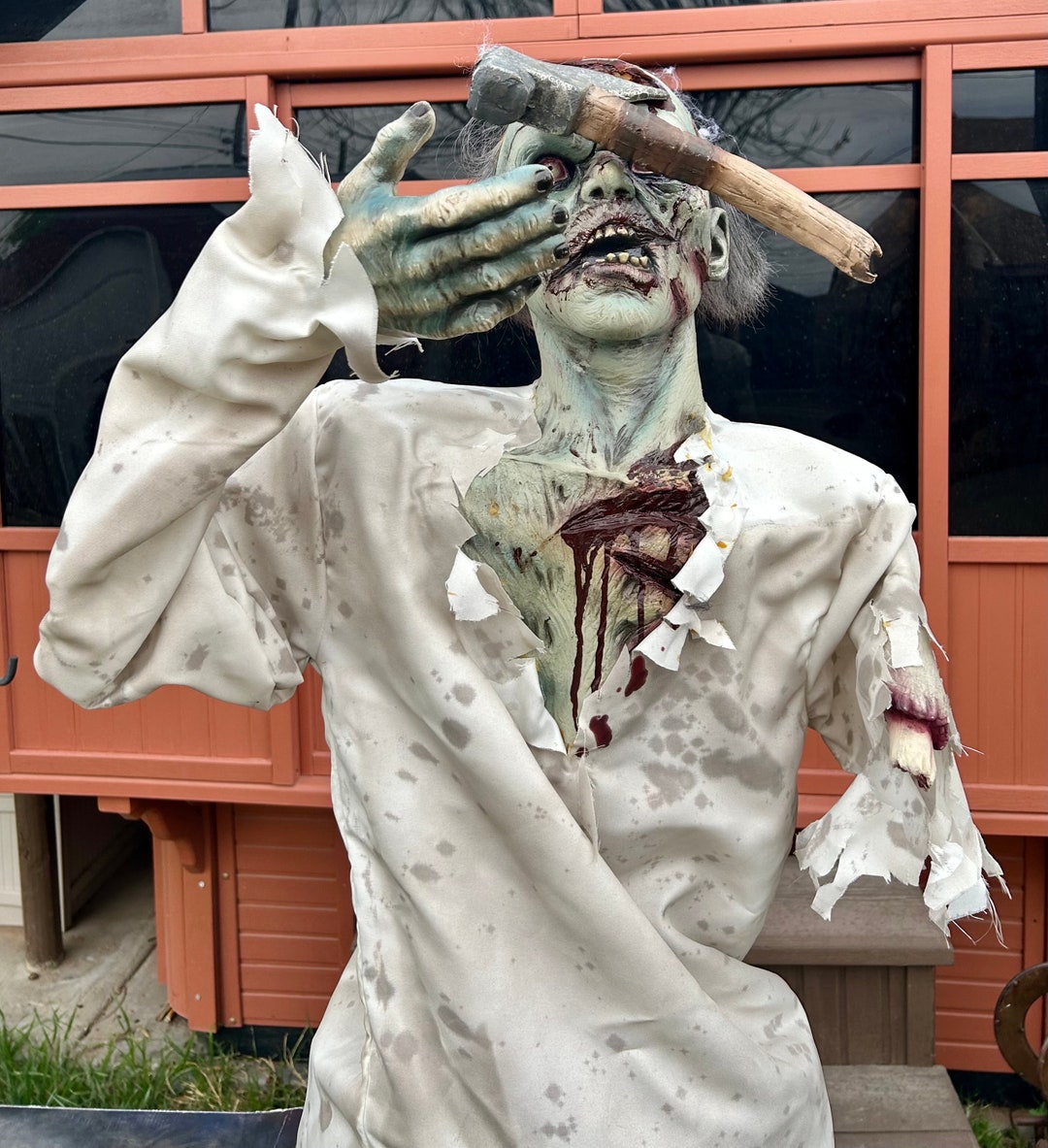 Spirit Axe D Zombie Halloween 6 Ft. Prop Axe to the Head W/ Box - Etsy
