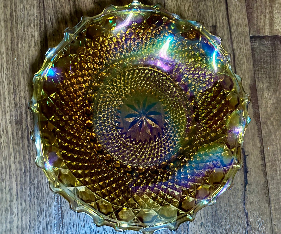 Carnival Indiana • Iridescent Marigold • Vintage • Ruffled Edge • 10 In ...