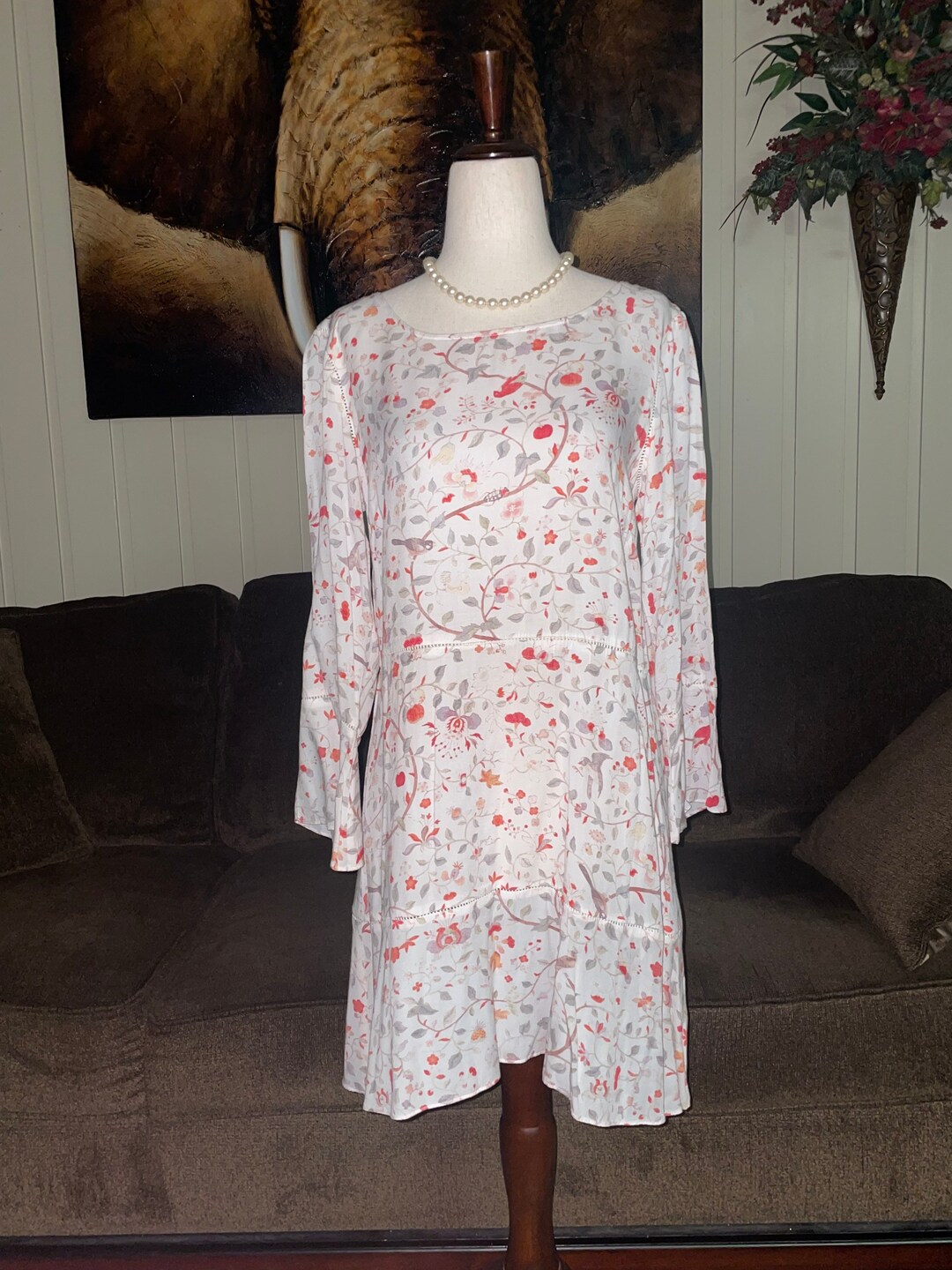 Peruvian Collection • Dress • Bird Designs • Size 8 • Red/white - Etsy