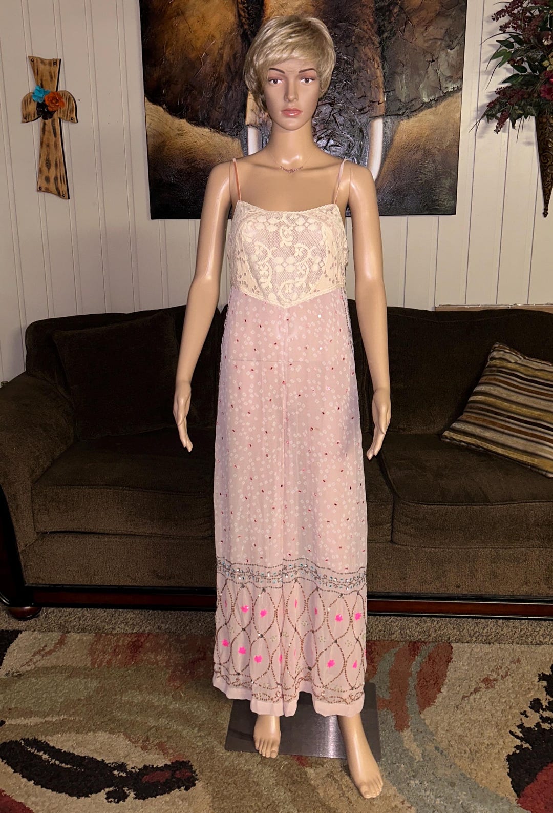 Free People • Small • New Romantics • Pink/silver/blue • Sequins • Boho ...
