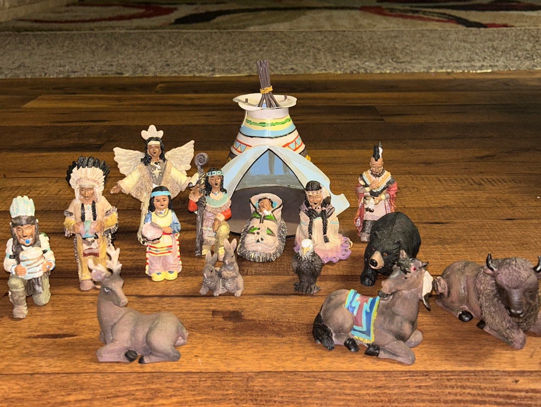WMG 2003 Porcelain 15 Pieces Native American Indian Nativity Set - Etsy