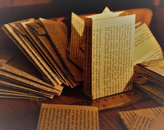 Book Page Gift Bags Sachets Tiny Paper Bags set of 5 - Etsy