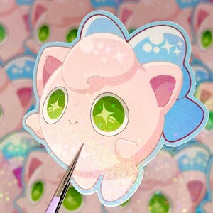 Jigglypuff With Bow Stickers Pokémon Fan Art 2-3/4 Inch/70 Mm - Etsy