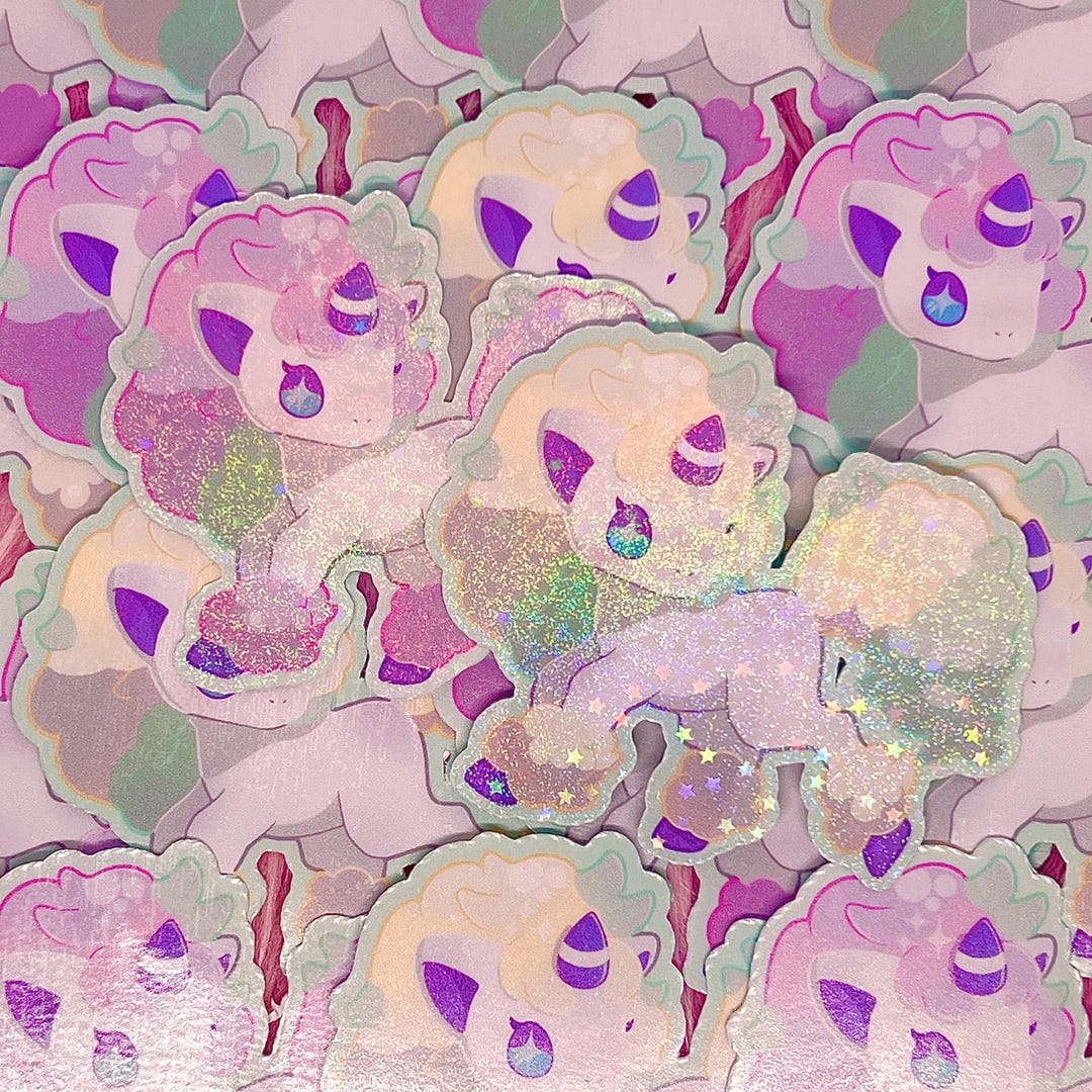 Galarian Ponyta Line Stickers Pokémon Fan Art 2-3/4 Inch/70 Mm Rapidash ...