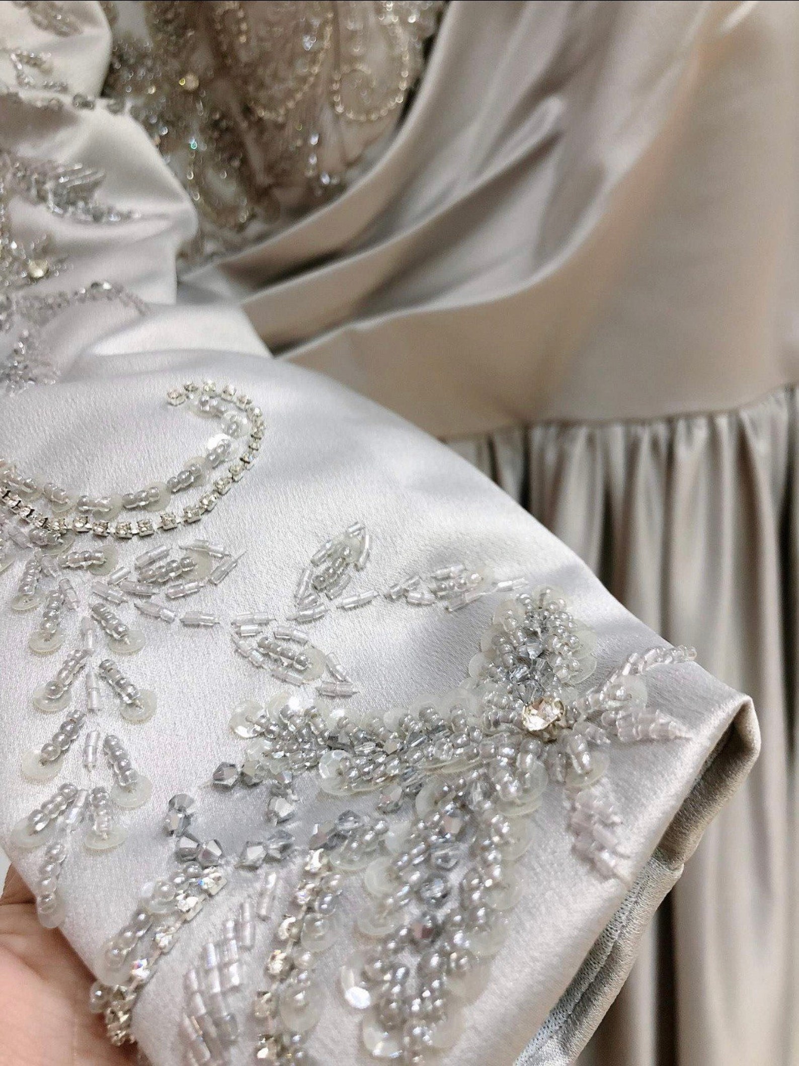 Rose Gold Silver Prom Dress Long Sleeves Dubai Evening Dresses - Etsy India