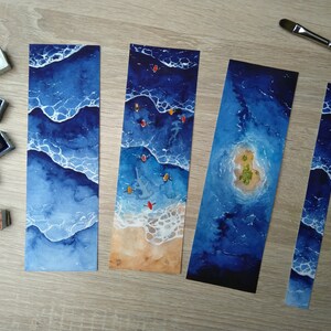 Four Original Art Bookmarks - NOT PRINTED - Original Watercolors - Real ...