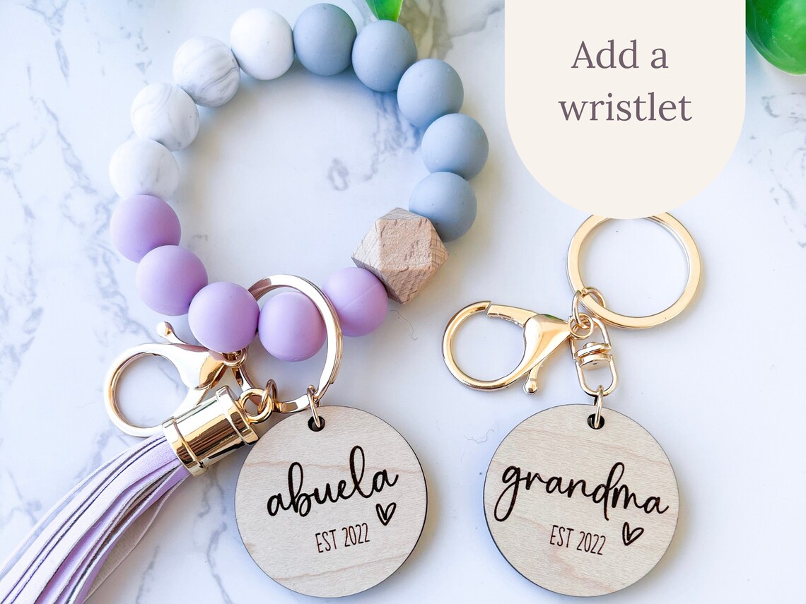 Engraved Personalized Grandma Keychain, Promoted to Grandma Gift, Baby ...