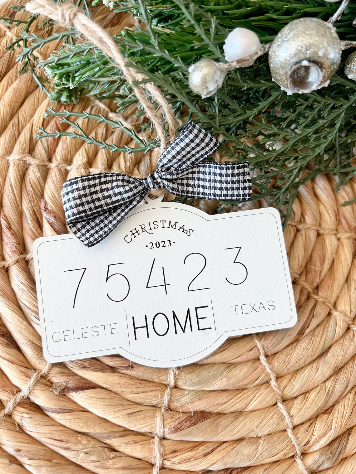 Personalized Zip Code Home Christmas Ornament, Custom 2023 Ornament ...