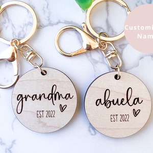 Engraved Personalized Grandma Keychain, Promoted to Grandma Gift, Baby ...