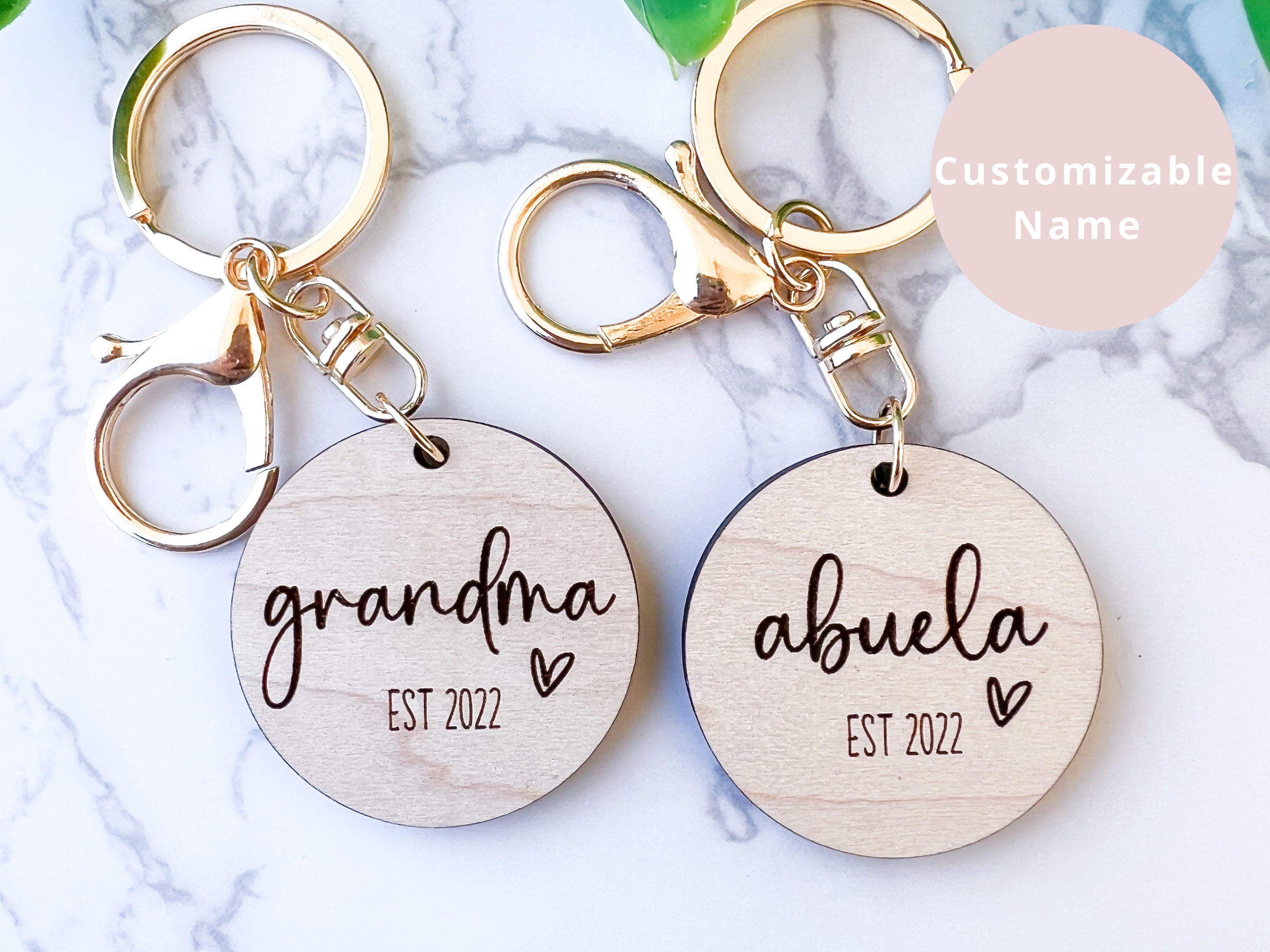 Engraved Personalized Grandma Keychain, Promoted to Grandma Gift, Baby ...