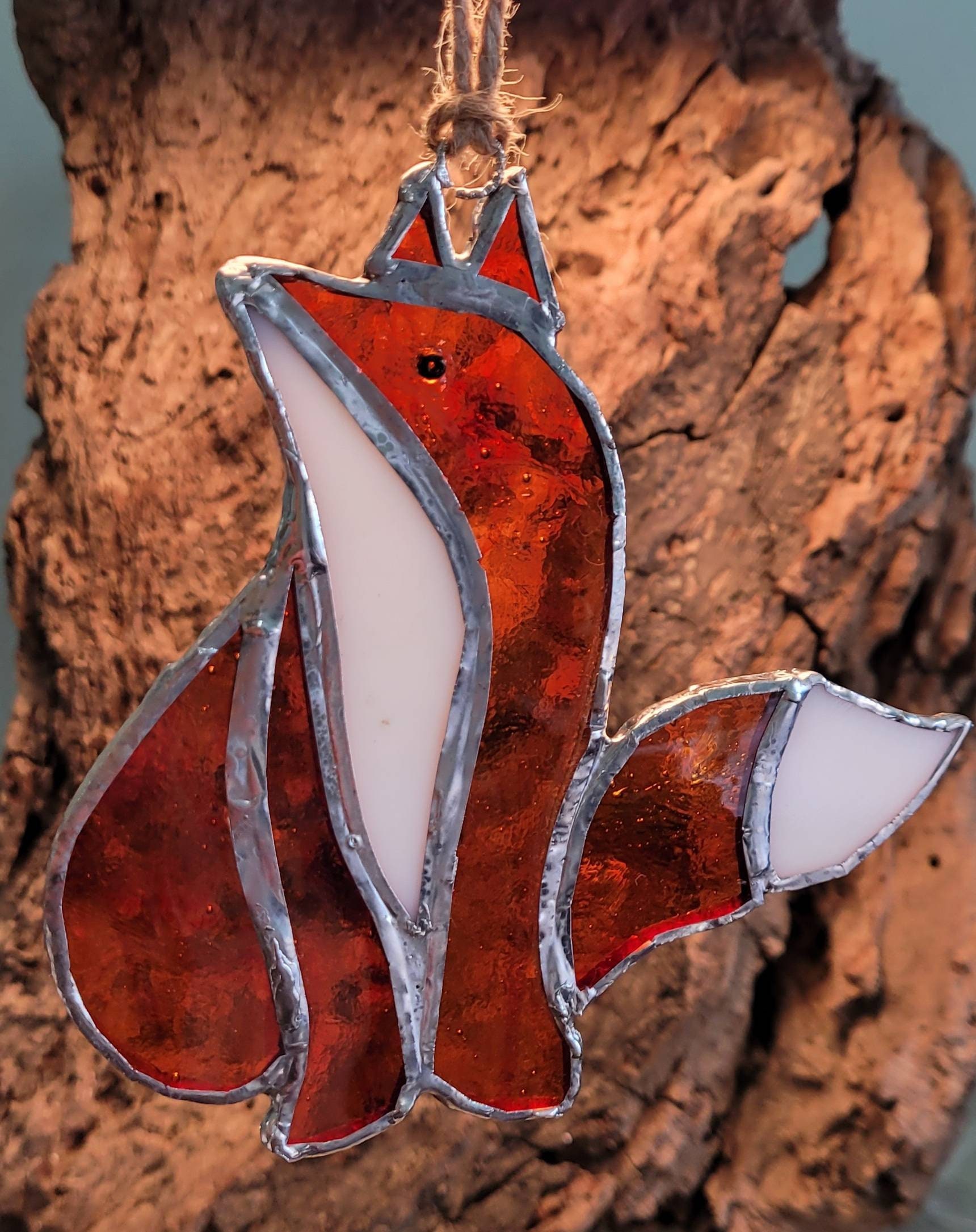Stained Glass Fox... - Etsy