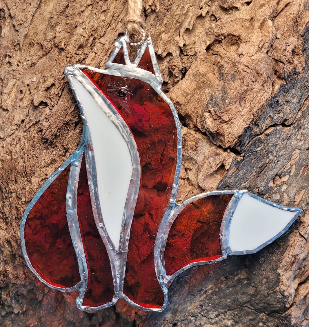 Stained Glass Fox... - Etsy