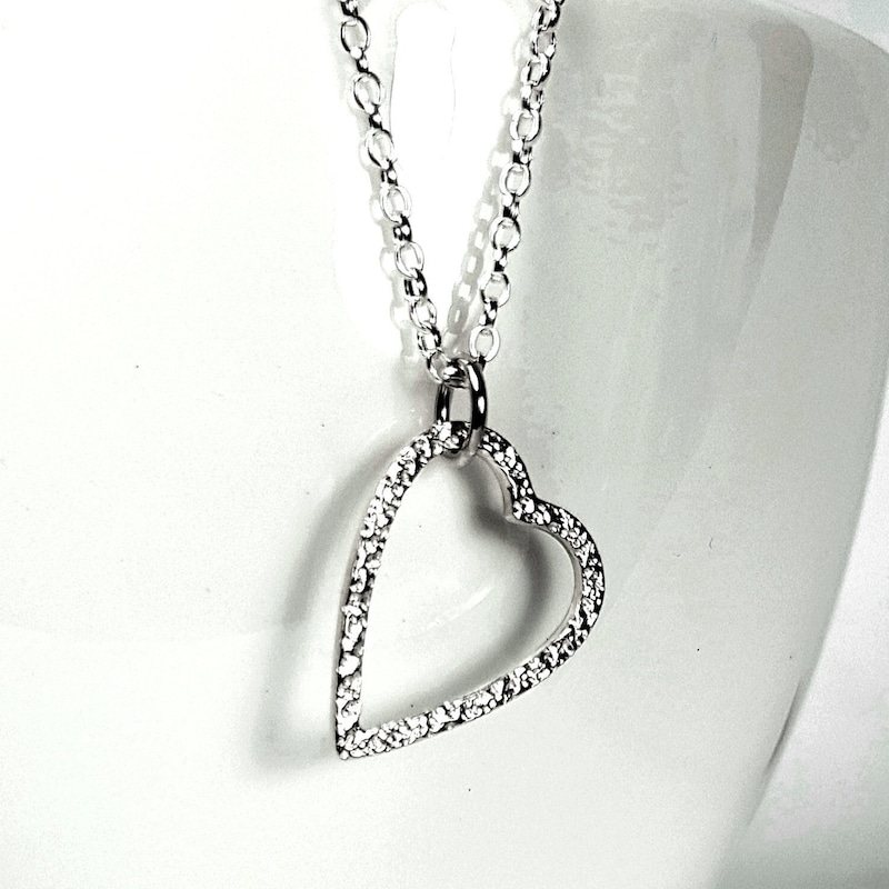 Sterling Silver Solid Heart Pendant - Etsy