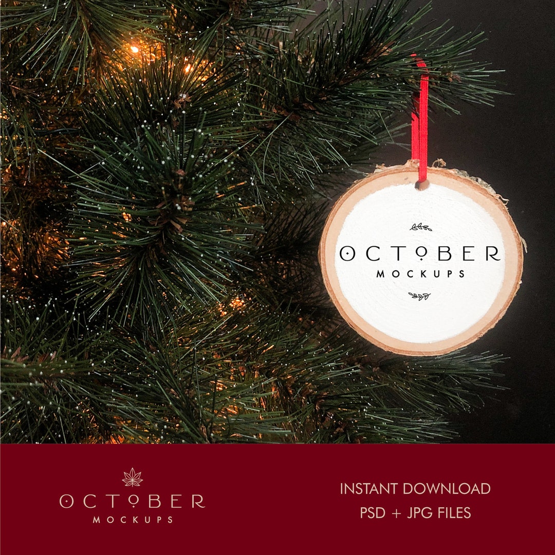 Christmas Mockup | Wooden Christmas Ornament Mock up | Holiday Mockup ...