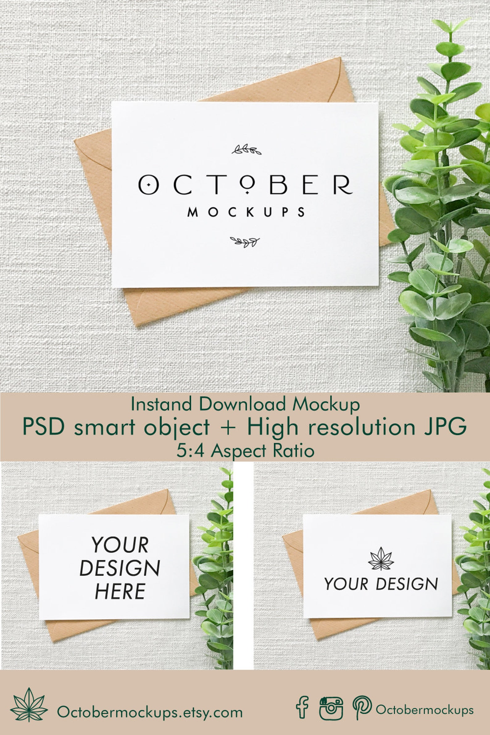 Landscape Card Mockup Postcard Mockup Invitation Mockup - Etsy