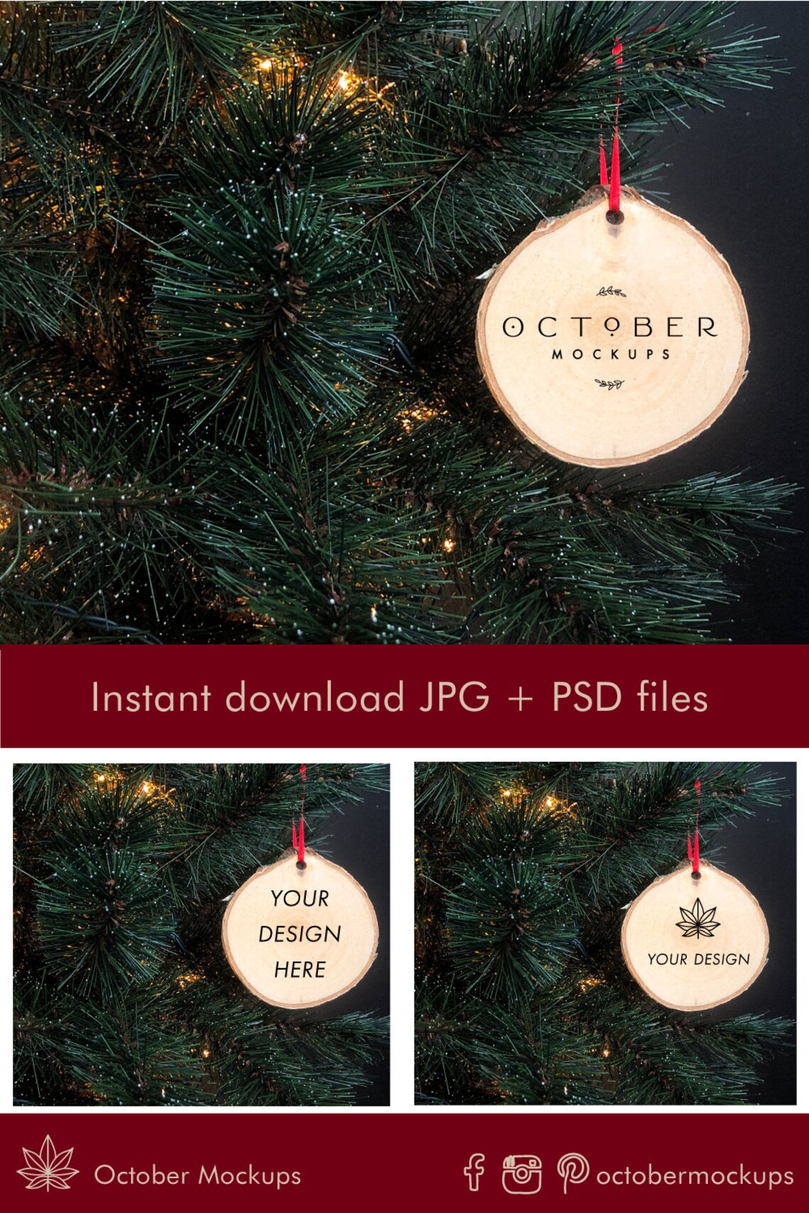 Christmas Mockup Christmas Tree Hanger Mock up Wooden - Etsy