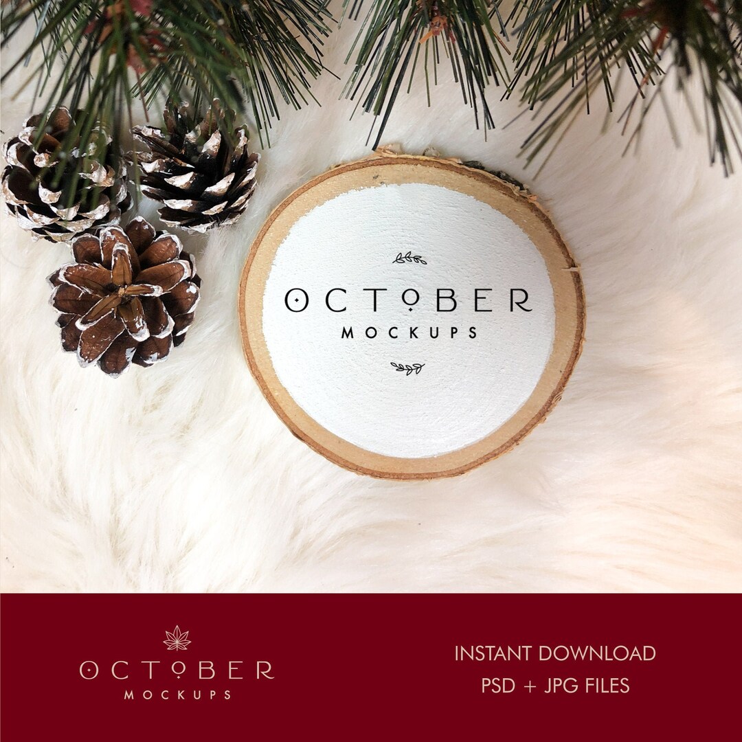 Christmas Mockup | Wooden Christmas Ornament Mock up | Tree Ornament ...