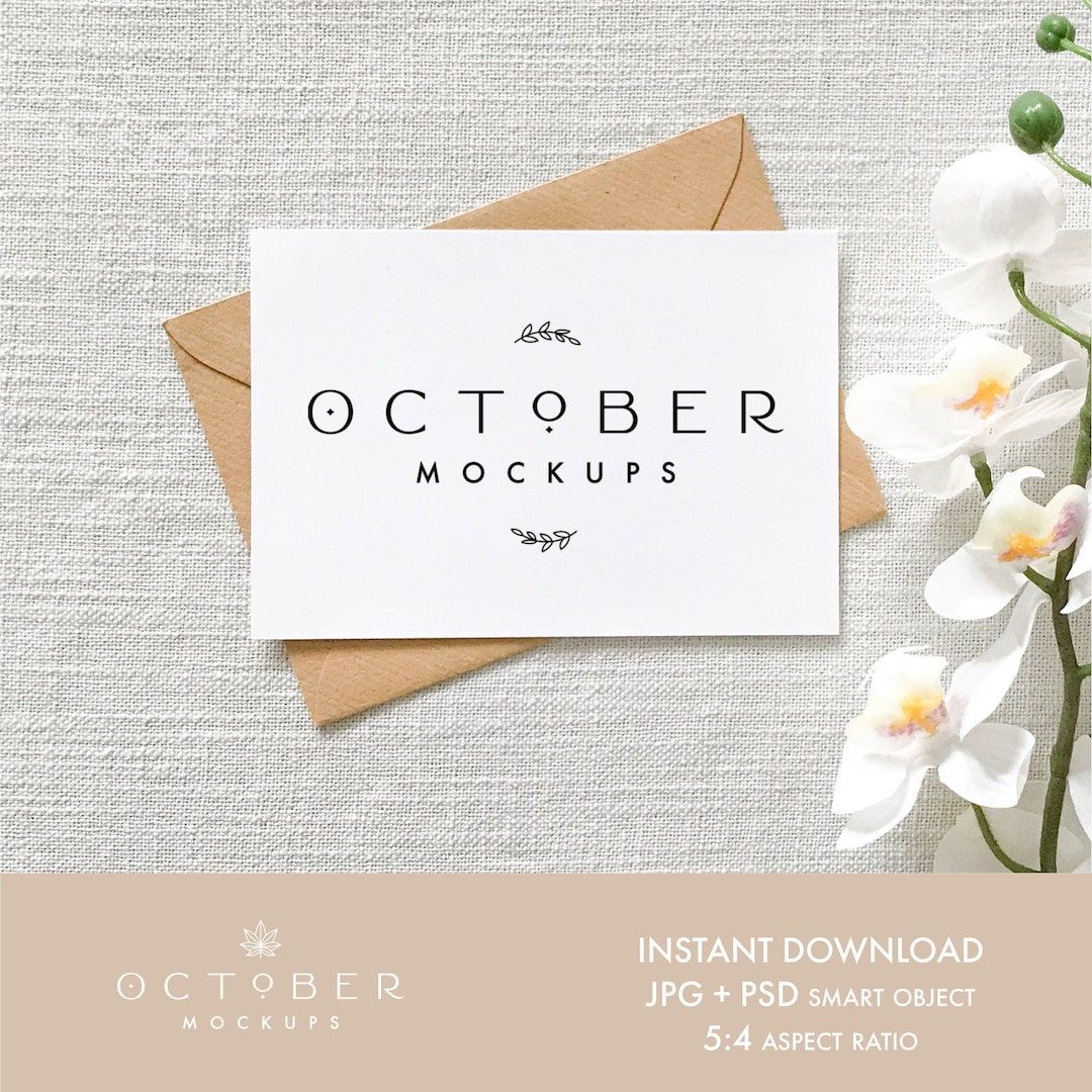 Blank Card Mockup | Landscape Card Mockup | Invitation Mockup ...